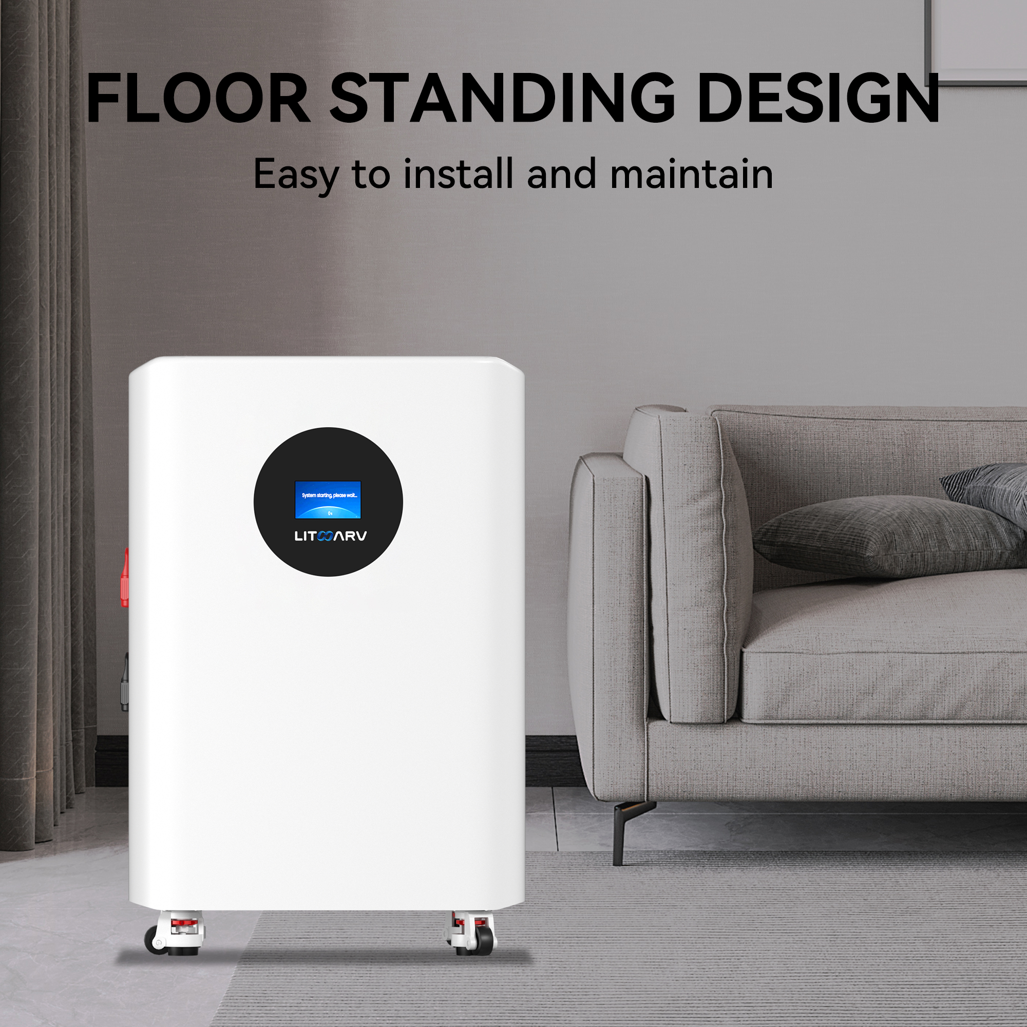 24v 300Ah Floor Stand LiFePO4 Battery Backup For Home